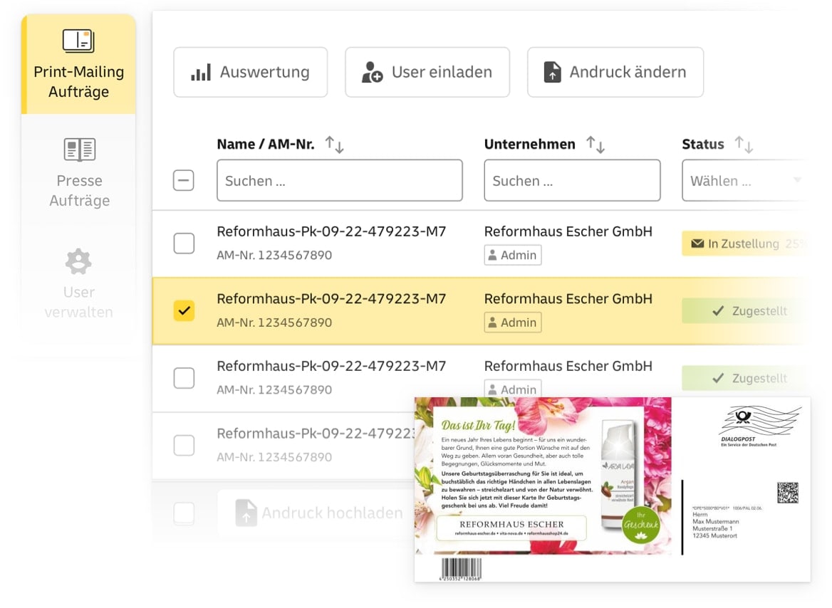 Sendungsverfolgung für Print-Mailings und Pressepost (TRACK&MATCH ...